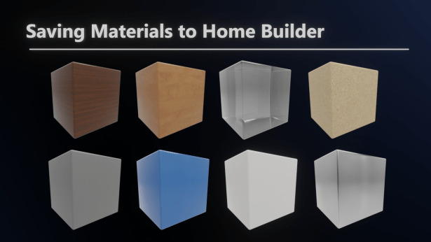 Saving Materials to Home Builder – Creative Designer